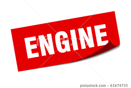 engine sticker. engine square sign. engine. peeler - Stock Illustration ...