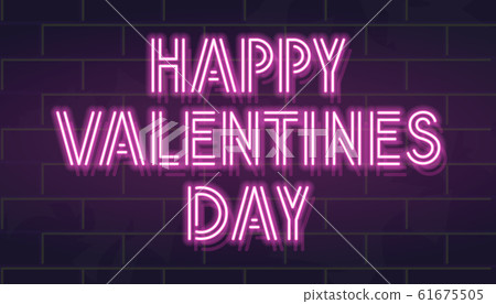 Neon fluorescent valentines day headline.... - Stock Illustration ...