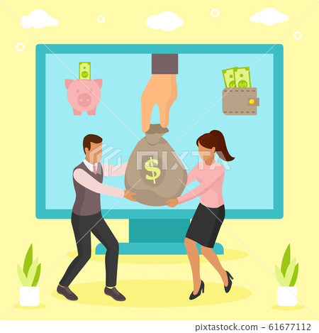 Financial profit, incoming money from computer... - Stock Illustration ...