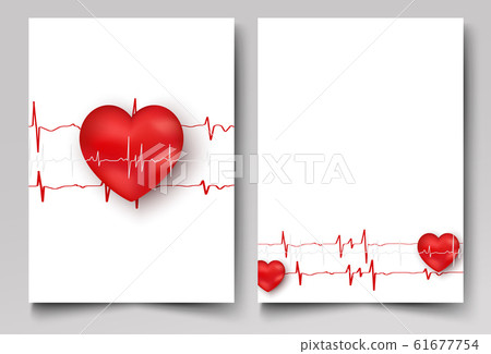 Medicine brochure design template. Red abstract...-插圖素材 [61677754 ...