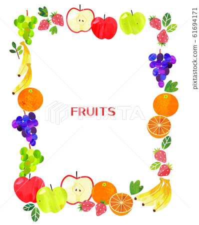 [With text space] Various fruit frame squares - Stock Illustration ...