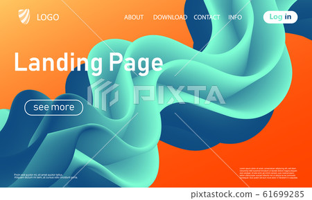 Landing page. Flow shape. Fluid background. Vector - Stock Illustration ...