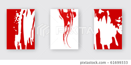 red ink brush stroke on white background. Japanese - Stock Illustration ...