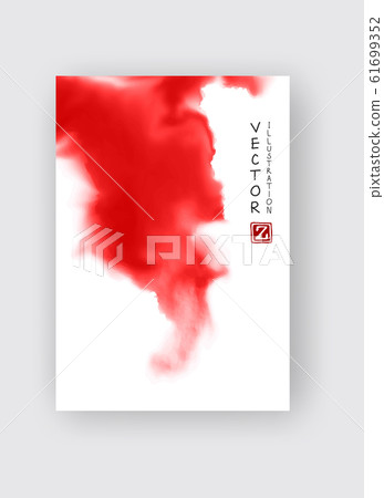 Red abstract design. Ink paint on brochure, - Stock Illustration ...