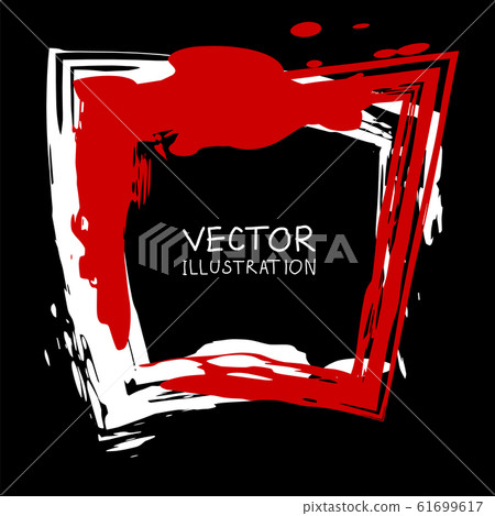 Vector ink shape. Square element. Rectangle brush - Stock Illustration ...