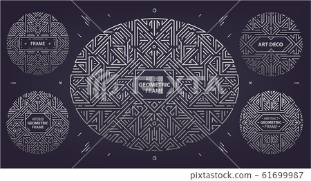 Vector set of art deco frames, edges, abstract... - Stock Illustration ...
