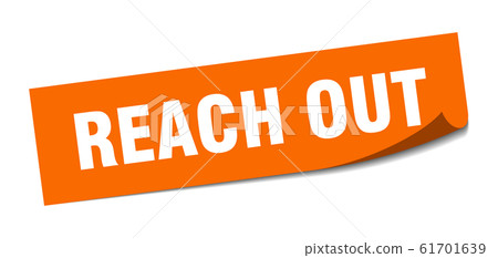 reach out sticker. reach out square sign. reach - Stock Illustration ...