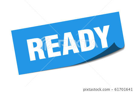 ready sticker. ready square sign. ready. peeler - Stock Illustration ...
