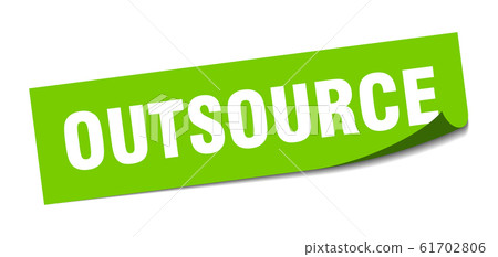 outsource sticker. outsource square sign. - Stock Illustration ...