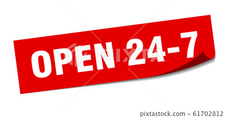 open 24 7 sticker. open 24 7 square sign. open 24 - Stock Illustration ...