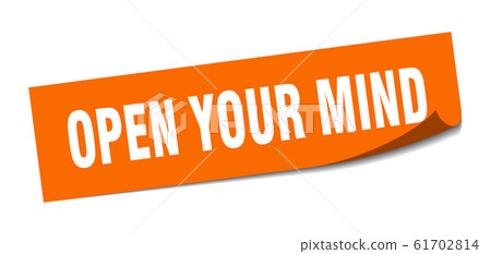 open your mind sticker. open your mind square - Stock Illustration ...