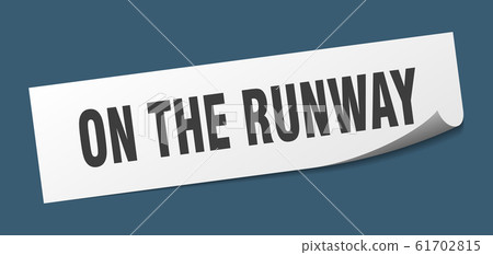 on the runway sticker. on the runway square sign. - Stock Illustration ...