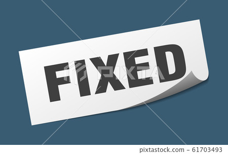 fixed sticker. fixed square sign. fixed. peeler - Stock Illustration ...