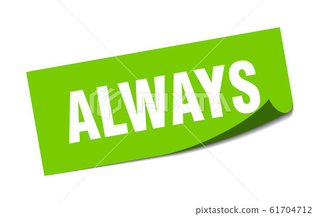 always sticker. always square sign. always. peeler - Stock Illustration ...