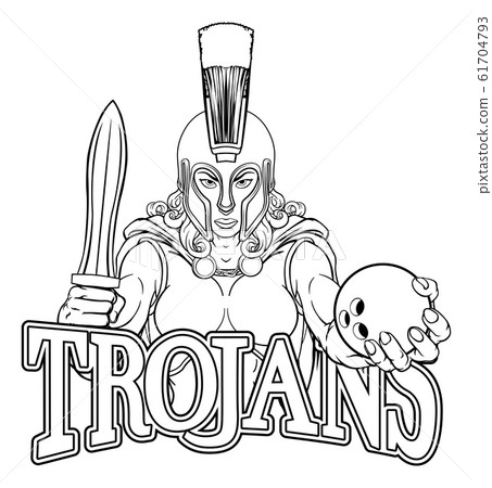 Spartan Trojan Gladiator Bowling Warrior Woman - Stock Illustration ...