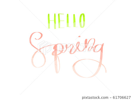 Hello Spring Spring Cursive English Spring Logo... - Stock Illustration ...