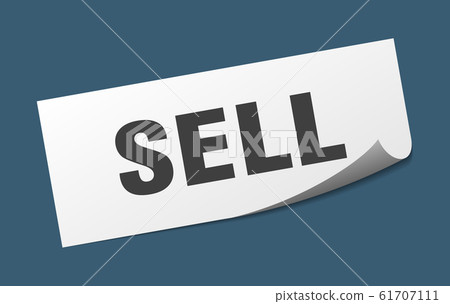 sell sticker. sell square sign. sell. peeler - Stock Illustration ...