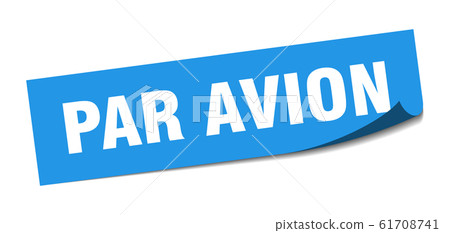 par avion sticker. par avion square sign. par - Stock Illustration ...
