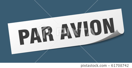 par avion sticker. par avion square sign. par - Stock Illustration ...
