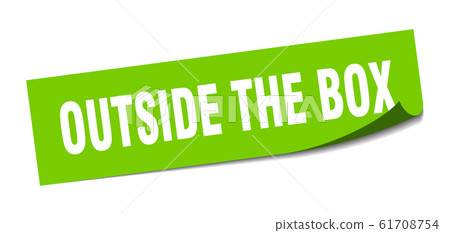 outside the box sticker. outside the box square - Stock Illustration ...
