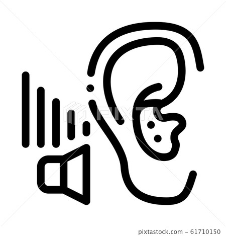 Bad Hearing Icon Vector Outline Illustration - Stock Illustration ...