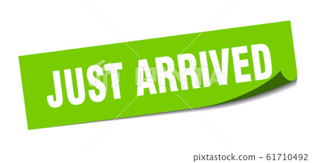 just arrived sticker. just arrived square sign. - Stock Illustration ...