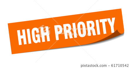high priority sticker. high priority square sign. - Stock Illustration ...