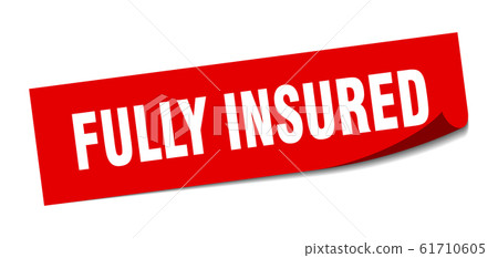 fully insured sticker. fully insured square sign. - Stock Illustration ...