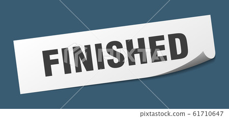 finished sticker. finished square sign. finished. - Stock Illustration ...