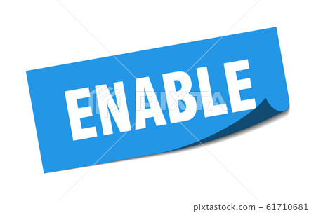enable sticker. enable square sign. enable. peeler - Stock Illustration ...