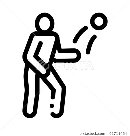 Player Throwing Ball Icon Vector Outline... - Stock Illustration ...