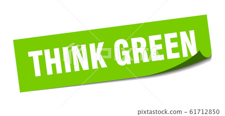 think green sticker. think green square sign. - Stock Illustration ...