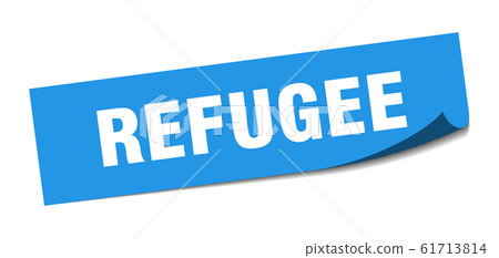 refugee sticker. refugee square sign. refugee. - Stock Illustration ...