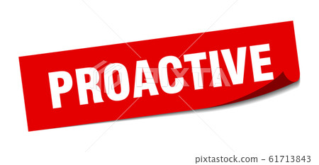 proactive sticker. proactive square sign. - Stock Illustration ...
