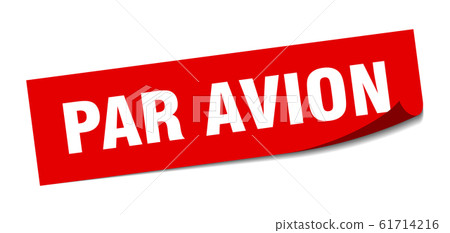 par avion sticker. par avion square sign. par - Stock Illustration ...