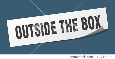 outside the box sticker. outside the box square - Stock Illustration ...