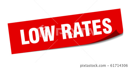 low rates sticker. low rates square sign. low - Stock Illustration ...