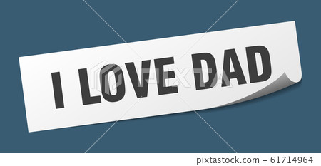 i love dad sticker. i love dad square sign. i love - Stock Illustration ...
