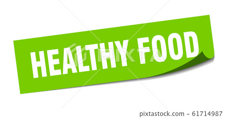 healthy food sticker. healthy food square sign. - Stock Illustration ...