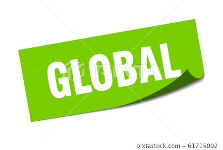 global sticker. global square sign. global. peeler - Stock Illustration ...
