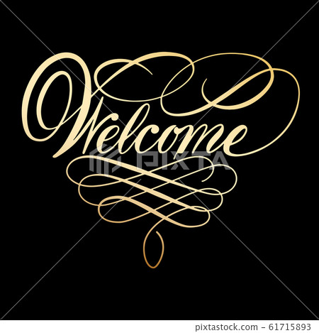 Lettering welcome wrote by brush. Welcome... - Stock Illustration ...