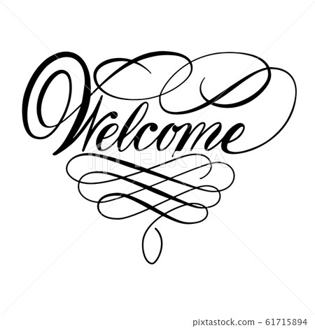 Lettering welcome wrote by brush. Welcome... - Stock Illustration ...