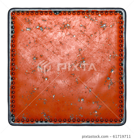 Painted red metal with rivets in the shape of a... - Stock Illustration ...