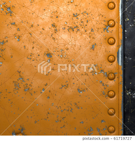 Rusty metal strip with rivets on the left... - Stock Illustration ...