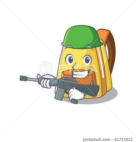 A cartoon design of kids school backpack Army... - Stock Illustration ...