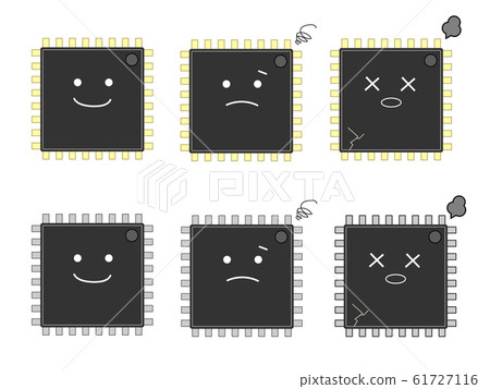 Microcomputer mascot character with face - Stock Illustration [61727116 ...