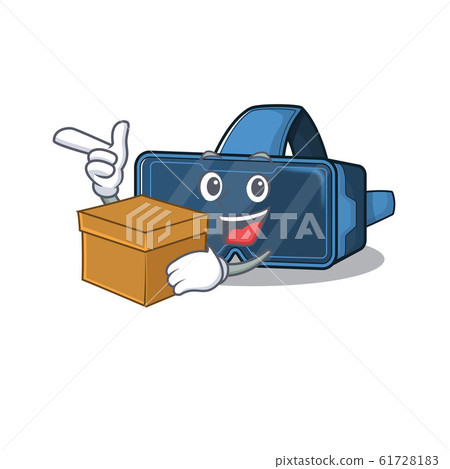 Cute vr virtual reality cartoon character... - Stock Illustration ...