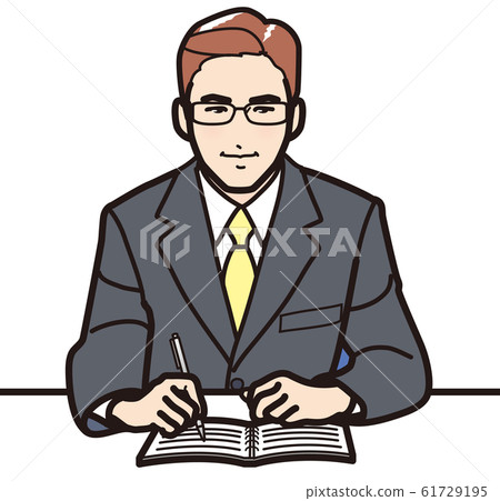 Business man taking notes - Stock Illustration [61729195] - PIXTA