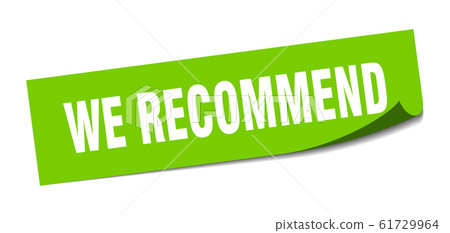 we recommend sticker. we recommend square sign. we - Stock Illustration ...