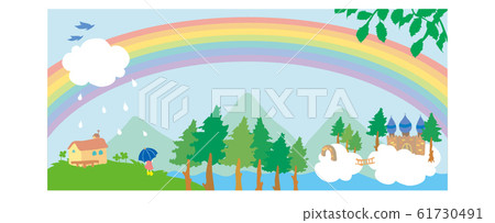 [Vector] Rainbow Wonderland Themed Background,... - Stock Illustration ...